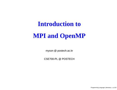 Pdf What Are Mpi And Openmp Programming Language Lab Dokumentips
