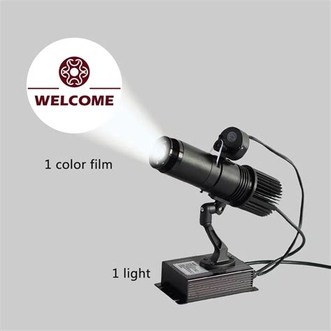 20w 실내실외 블랙 데스크탑 또는 마운트 Led 고보 프로젝터 램프 광고 로고 빛 1 컬러 회전 유리 Gobos