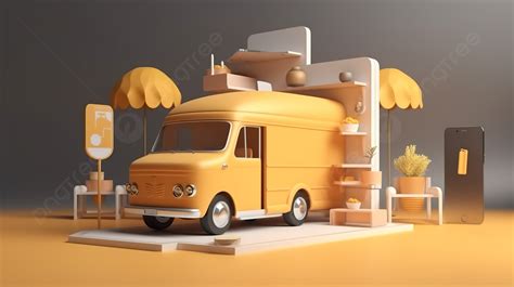 10 푸드 트럭의 3d 일러스트 무료 다운로드 사진 그림 및 배경 이미지 Pngtree