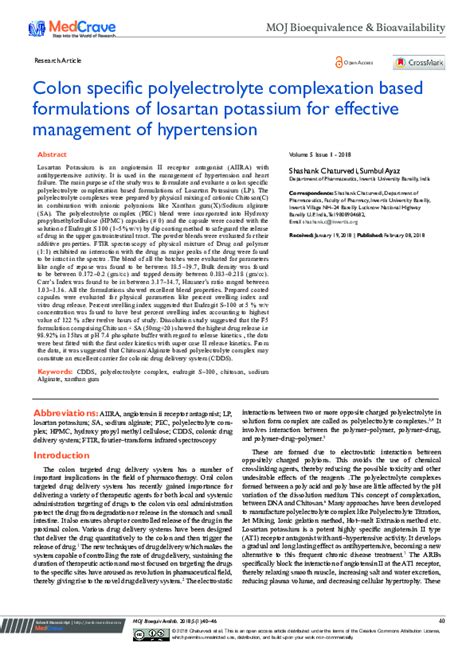Pdf Colon Specific Formulations For Losartan Delivery