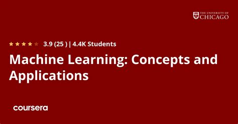 Machine Learning Concepts And Applications Coursera