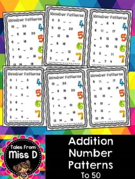 Addition Number Patterns Worksheets By Tales From Miss D Tpt