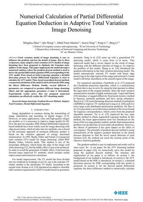 Pdf Numerical Calculation Of Partial Differential Equation Deduction