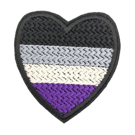 Asexual Pride Flag Heart Embroidered Patch The Unruly Stitch
