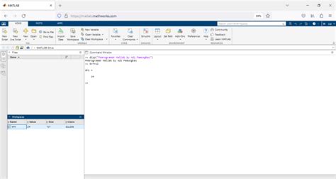 Cara Menggunakan Matlab Online Pemrograman Matlab