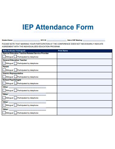 FREE Attendance Form Samples In PDF MS Word