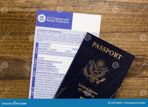 Customs Declaration And Passport Editorial Photo