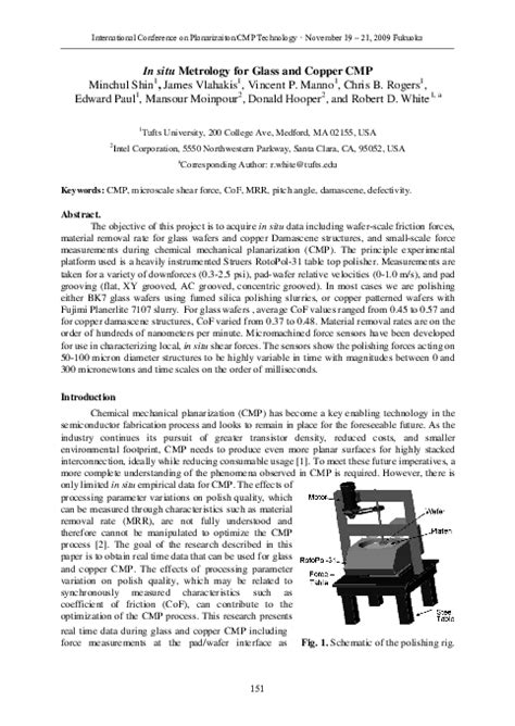 Pdf In Situ Metrology For Glass And Copper Cmp
