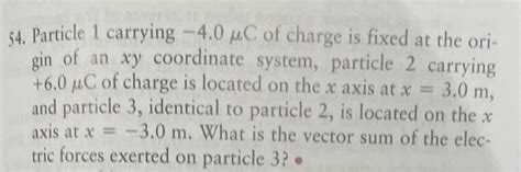 Solved Particle carrying μC of charge is fixed at Chegg com