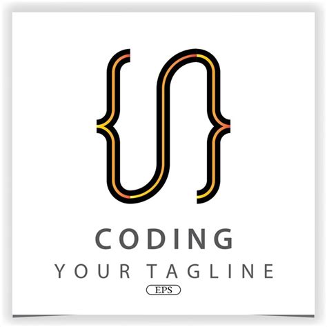 Premium Vector Simple Coding Or Programmer Logo Premium Elegant Template Vector Eps 10