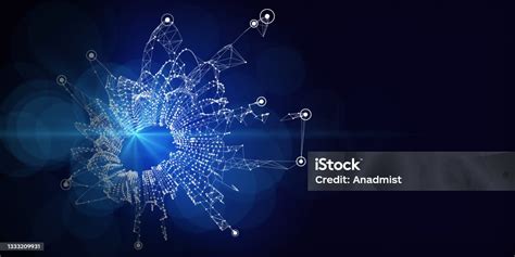 다각형 그리드 분석 및 스팟과 추상 기술 배경 분석 알고리즘 데이터 양자 컴퓨팅 개념 비즈니스 과학 및 기술 배너 빅 데이터 감정에 대한 스톡 벡터 아트 및 기타 이미지