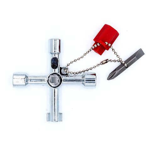 다기능 범용 삼각형 렌치 키 배관공 키 삼각형 가스 전기 미터 캐비닛 블리드 라디에이터 4 웨이 손 도구