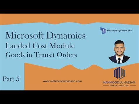 Mahmood Ul Hassan On Linkedin Goods In Transit Orders In Landed Cost