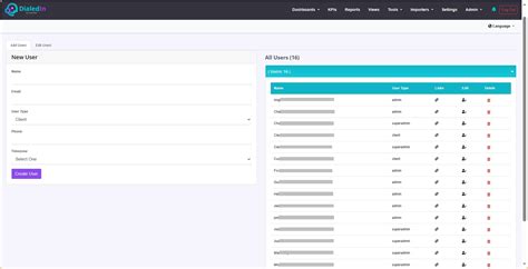 Dialedin Management Portal Admin