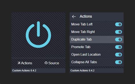 Custom Actions Google Chrome
