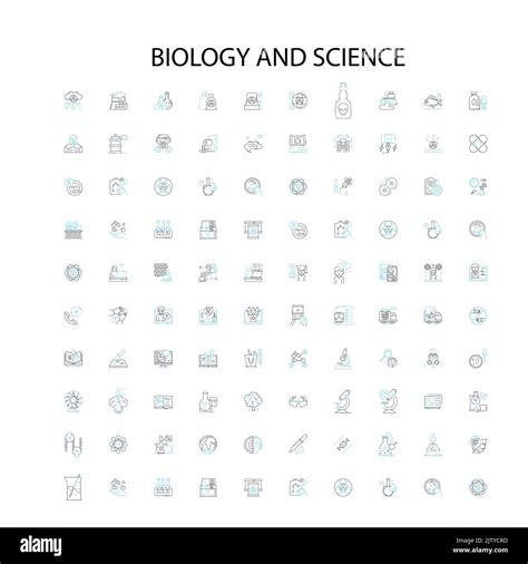 Biology And Science Icons Signs Outline Symbols Concept Linear