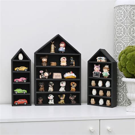 Gracie Oaks 3 Pcs Set House Shaped Shelf Wooden Shadow Cubby Box Display Shelf Wayfair