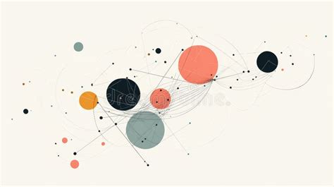Abstract Minimalist Network Design With Simple Shapes And Dynamic Data Flow Visualization Stock