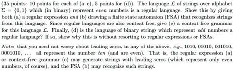 Solved 35 Points 10 Points For Each Of A C 5 Points For D The