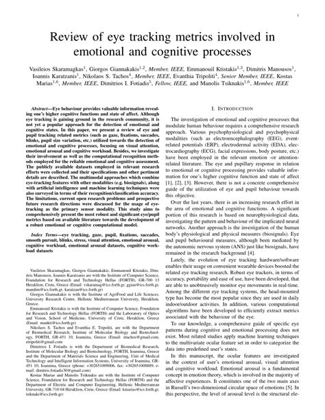 Pdf Review Of Eye Tracking Metrics Involved In Emotional And