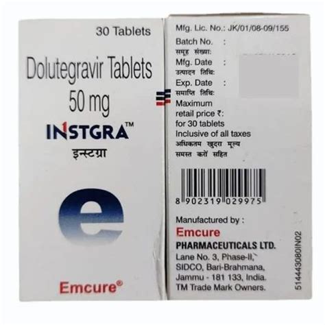 50mg Dolutegravir Tablet At ₹ 2500 Box In Surat Id 2852800802112