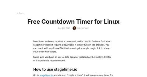 Free Countdown Timer For Linux