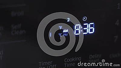 Close Up Of Oven Display Flickering Control Panel Blinking Electricity Problem Stock Footage