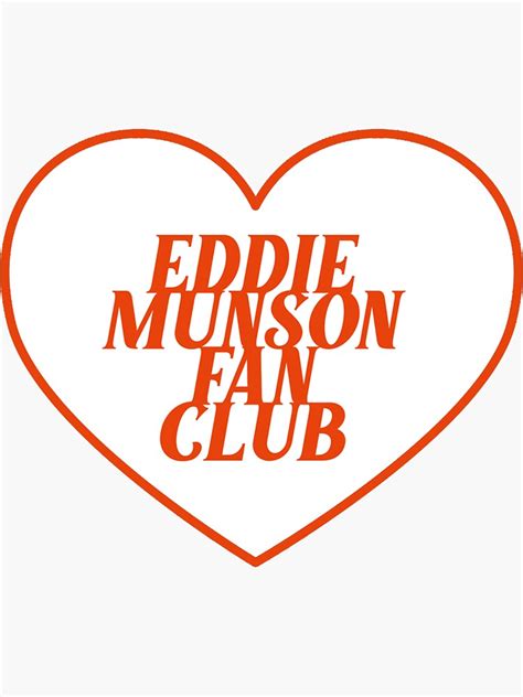 Eddie Munson Fan Club Sticker For Sale By Atwoodvjoyce Redbubble