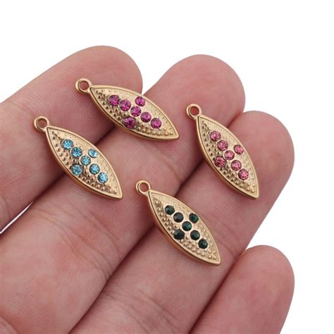 Badu Bg 5 бр лот от неръждаема стомана злато циркон кристален кръст талисмани любовни