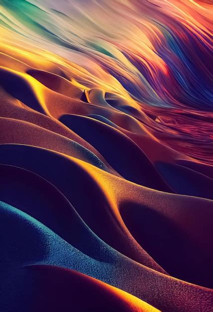 Premium Ai Image Multicolored Liquid Wavy Dynamic Fluid Abstract Background Modern Undulating