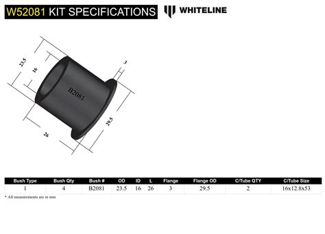 Front Lower Control Arm Inner Bushing Kit To Suit Ford Falcon