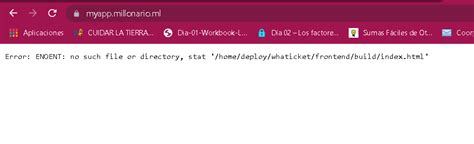 error enoent no such file or directory stat home deploy whaticket frontend build index