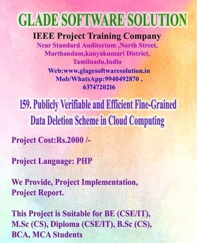 Publicly Verifiable And Efficient Fine Grained Data Deletion Scheme In