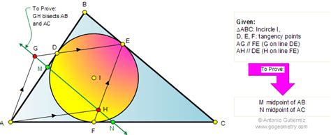 Geometry Classes Problem 328 Triangle Incircle Tangency Points Parallel Midpoint Math