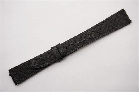 18mm 14mm Black Genuine Python Skin Leather Watch Strap With Quick Release Function Wt10964