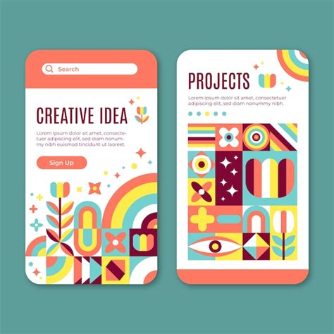 Premium Vector Flat Design Geometric Pattern Mobile Design Template