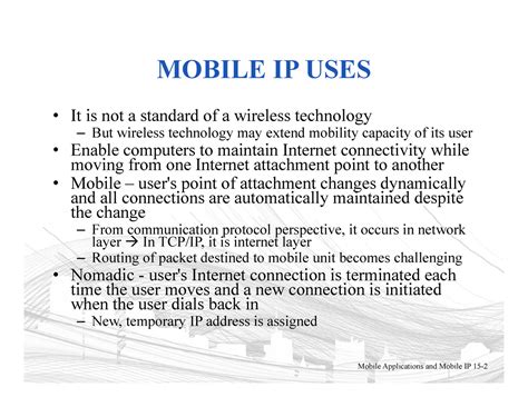 Chapt 6 1 Mobile Ip These Are Documents Mobile Ip Uses • It Is Not A Standard Of A Wireless