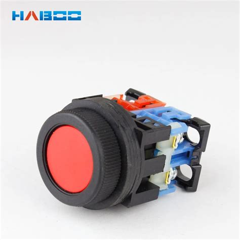 30mm Flat Head Push Button Switch Self Locking Reset Button Switch 1no 1nc Or 2no Push Button