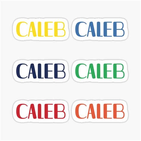 Sticker Sheet Set For Name Caleb 6 Stickers Sticker For Sale By Alima Designs Redbubble