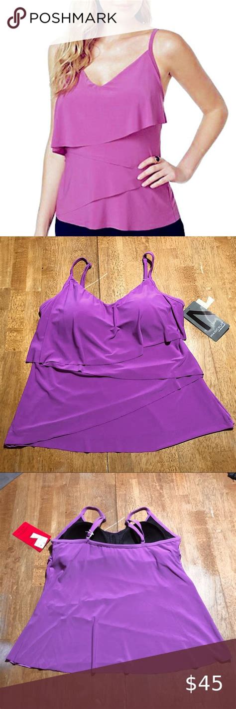 Magicsuit By Miraclesuit Tiered Tankini Top 8s Tankini Green One