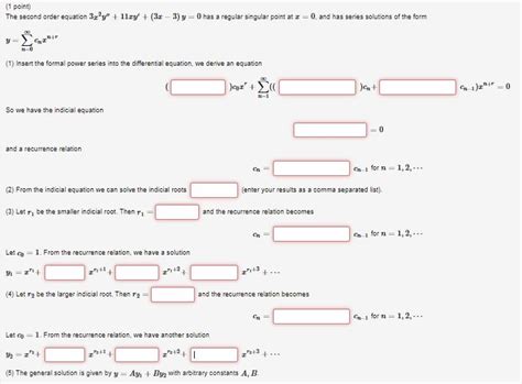 Solved 1 ﻿pointthe Second Order Equation