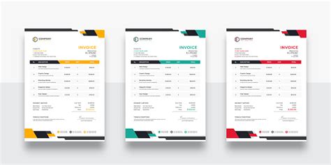 Creative And Unique Abstract Corporate Business Invoice Template