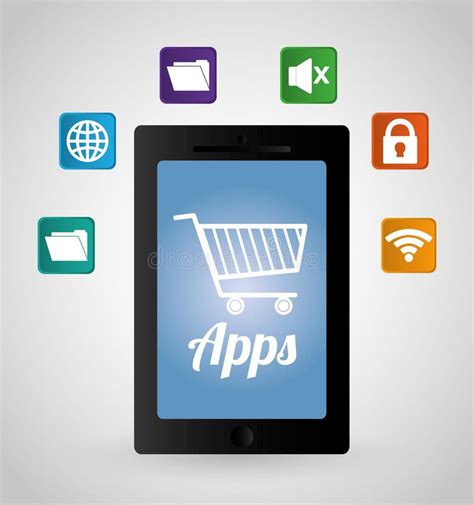 Multimedia Mobile Applications Stock Vector Illustration Of Ecommerce Graphic 63479229