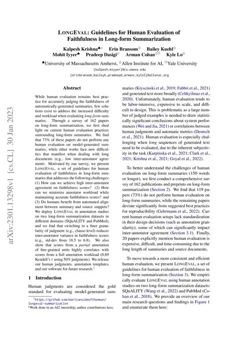 Longeval Guidelines For Human Evaluation Of Faithfulness In Long Form Summarization Deepai
