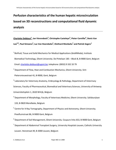 Pdf Perfusion Characteristics Of The Human Hepatic Microcirculation