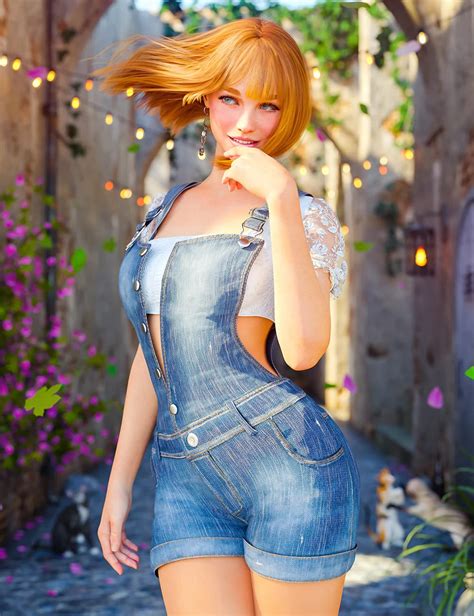 3dload Dforce Nellie Denim Dungarees Outfit For Genesis 8 81 And 9