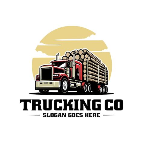 Premium Vector Logging Truck Illustration Logo Vector Premium Vector Logging Truck Illustration Logo Vector