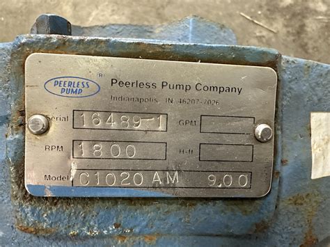Used Peerless C1020am Centrifugal Water Pump For Sale At Steep Hill