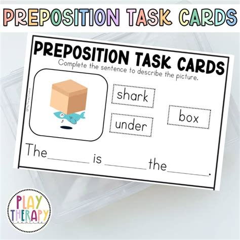 Prepositions Language Task Cards For Speech Therapy By Play Therapy