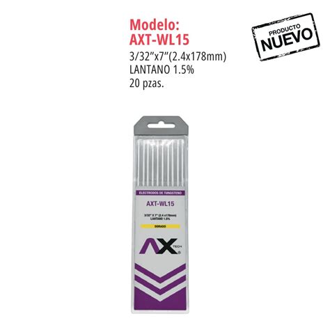 Axt Wl15 Tungstenos Lantano 15 Color Dorado 332″x7″ Paq 20 Pzs